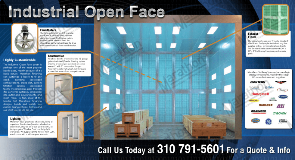 Industrial Open Face Spray Paint Booths | Marathon Spray Booths